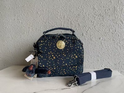 Kipling CANDY Handbag (convertible to backpack) - NAVY GOLD SPOTS | eBay UK