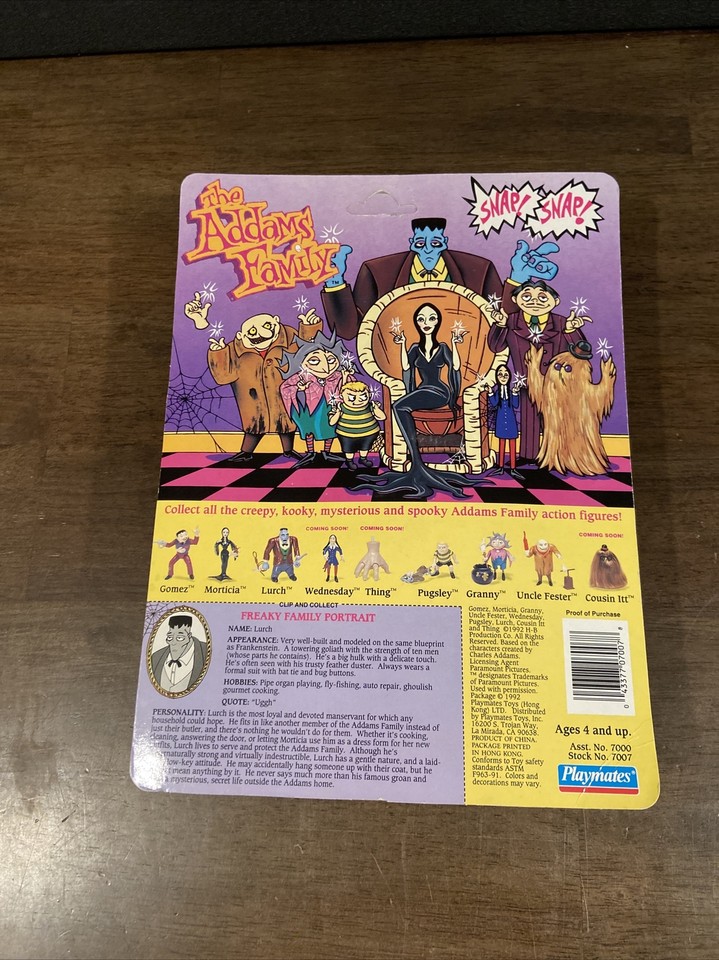 NEW! PLAYMATES Vintage The Addams Family Figure LURCH Action Figure On ...