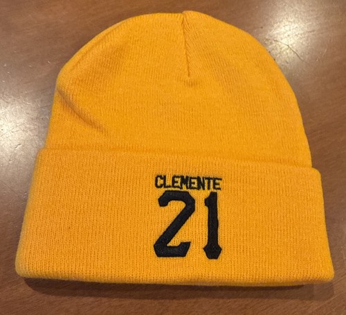 Roberto Clemente 21 Yellow Winter beanie hat Cap Baseball Rare PR New ...