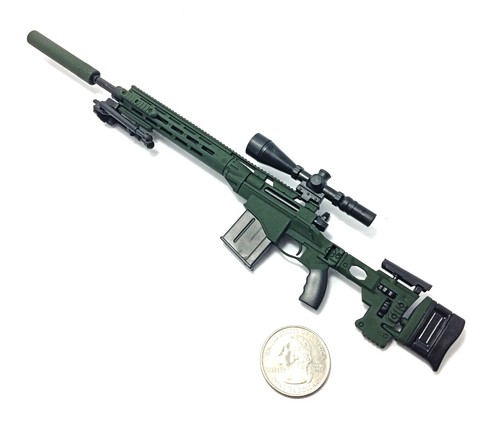1/6 Scale Green Camouflage MSR Sniper Rifle US Army Remington Modular ...