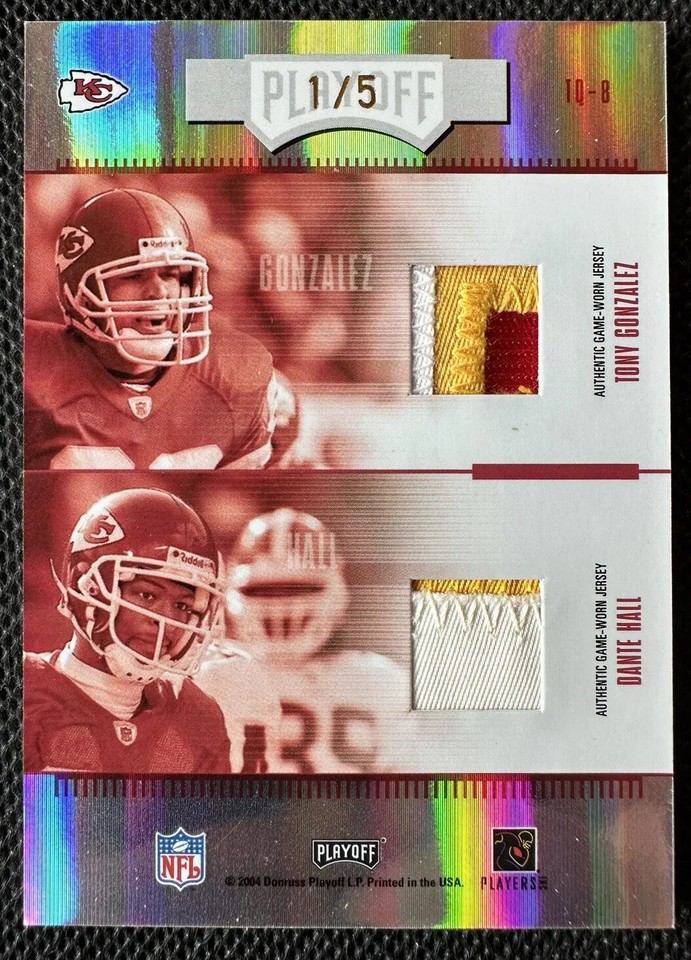2004 ABSOLUTE QUADS TONY GONZALEZ PRIEST HOLMES GREEN HALL PATCH 1/5 ...