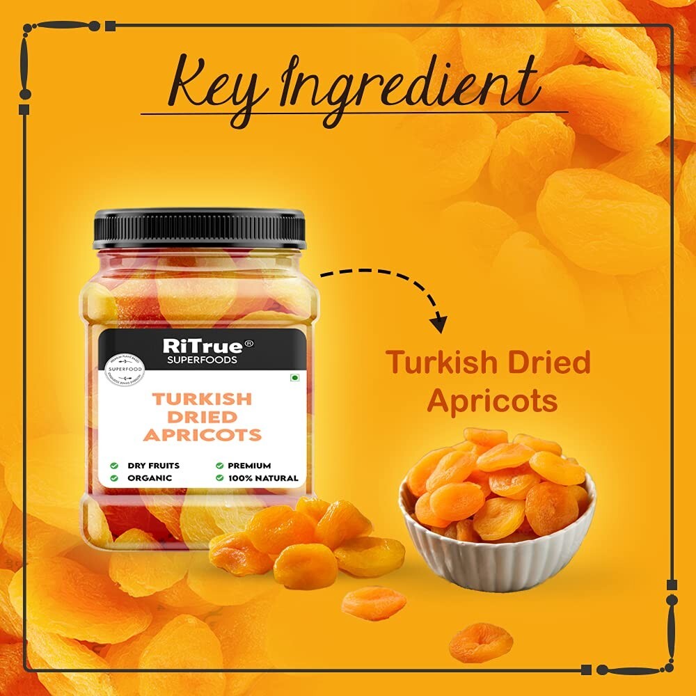 RiTrue Turkish Dried Apricots Jar Seedless Khumani dry fruits NO Added ...