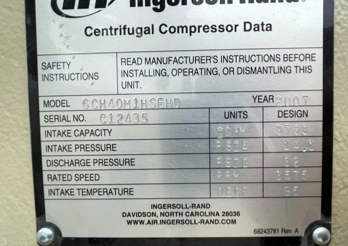 Ingersoll Rand Centrifugal Compressor