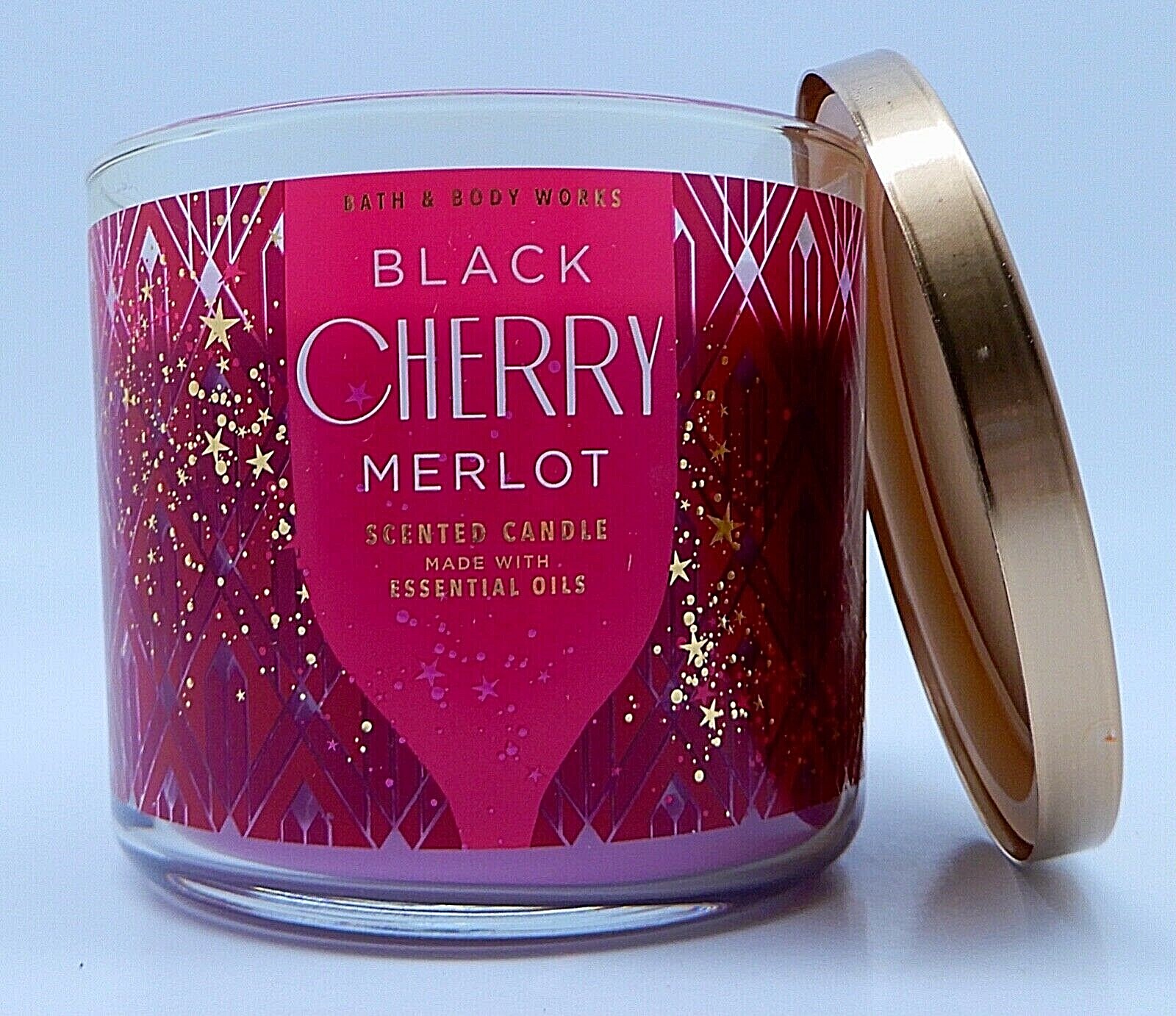 BATH & BODY WORKS BLACK CHERRY MERLOT SCENTED 3 WICK CANDLE 14.5oz ...