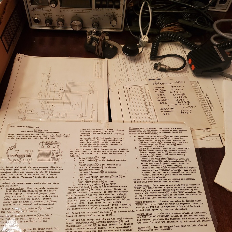 Cubic Communications Diplomat 150 C-D Ham Radio Set Transceiver ...