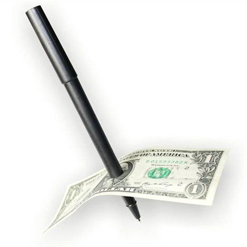 Magic Trick Ball Pen Magician Toy Thru Bill Penetration Dollar Bill Pen ...