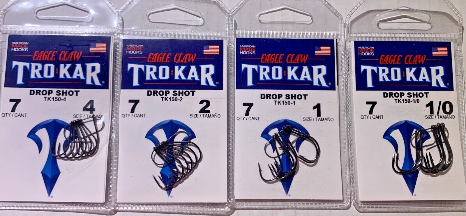 Eagle Claw TK150 Trokar Drop Shot Hook Octopus Style Black Chrome 7 ...