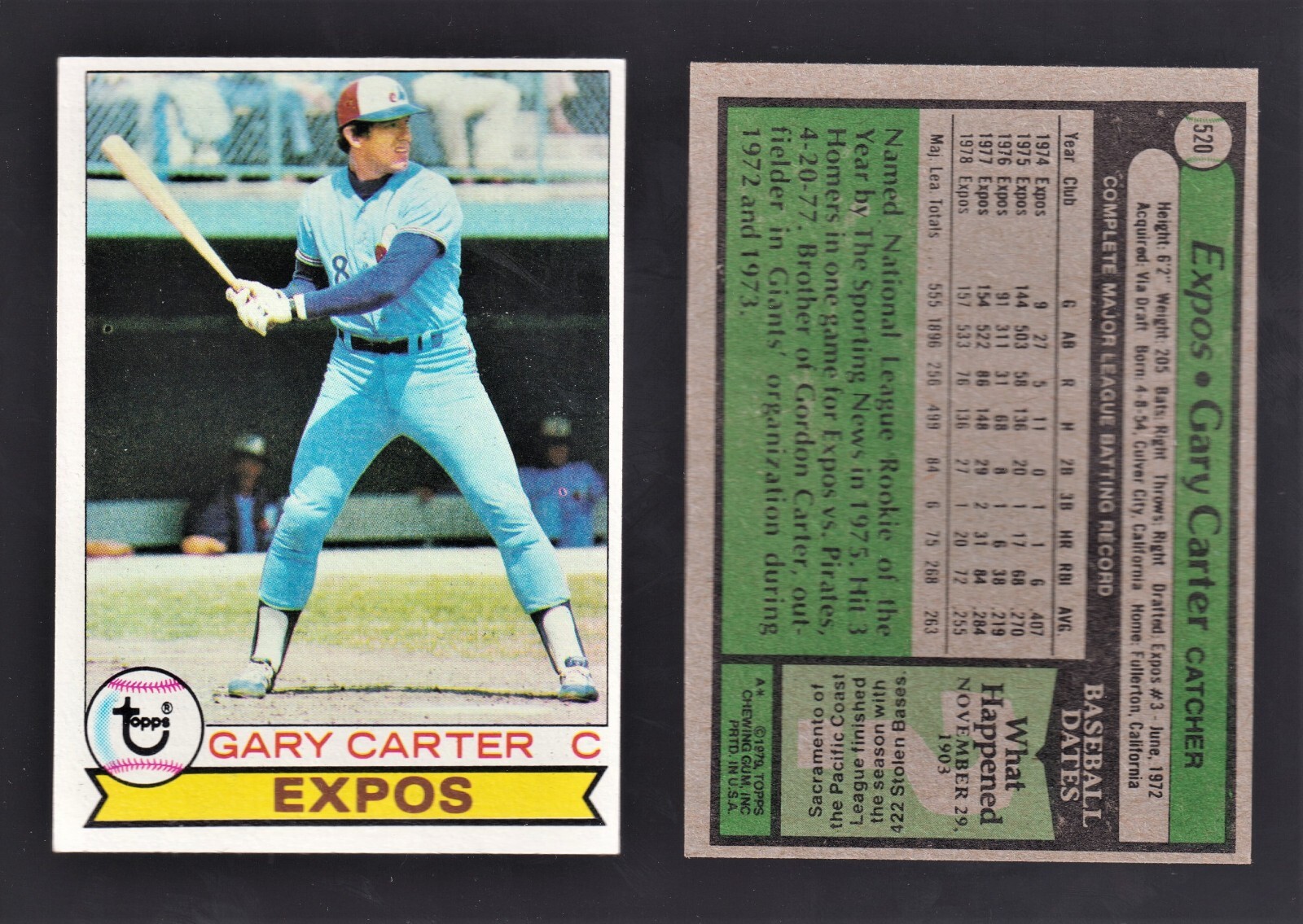 1979 Topps #520 Gary Carter - HOFer - Montreal Expos - 425 - 🔥⚾🔥 | eBay