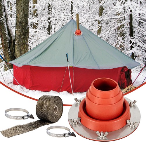 Tent Stove Jack High Temp Chimney Tube Stove Jacket Hole Wood Stove ...