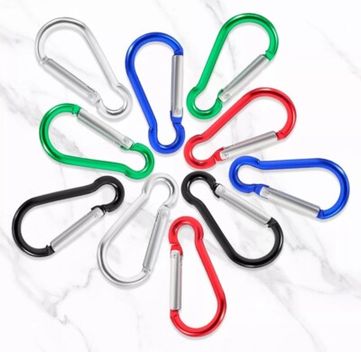 1, 2, 5 or 10 x CARABINER Small Spring Clip Snap Clasp Hook Keyring ...