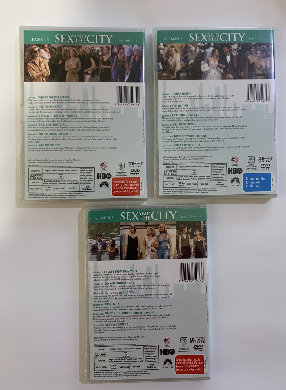 Sex And The City Complete Season 3 (3 DVDS Single Editions)New Sealed BundLe Lot | eBay Australia