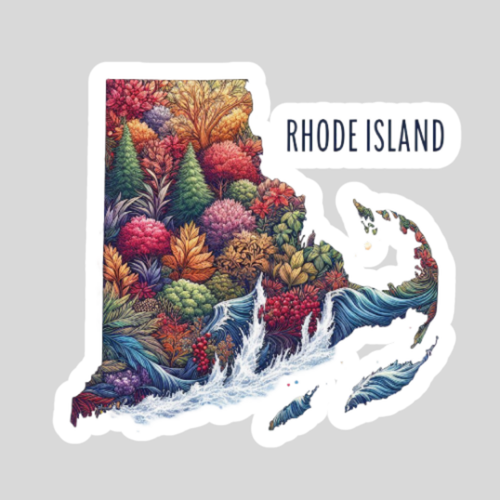 Rhode Island sticker vinyl decal state outline novelty laptop mug car ...
