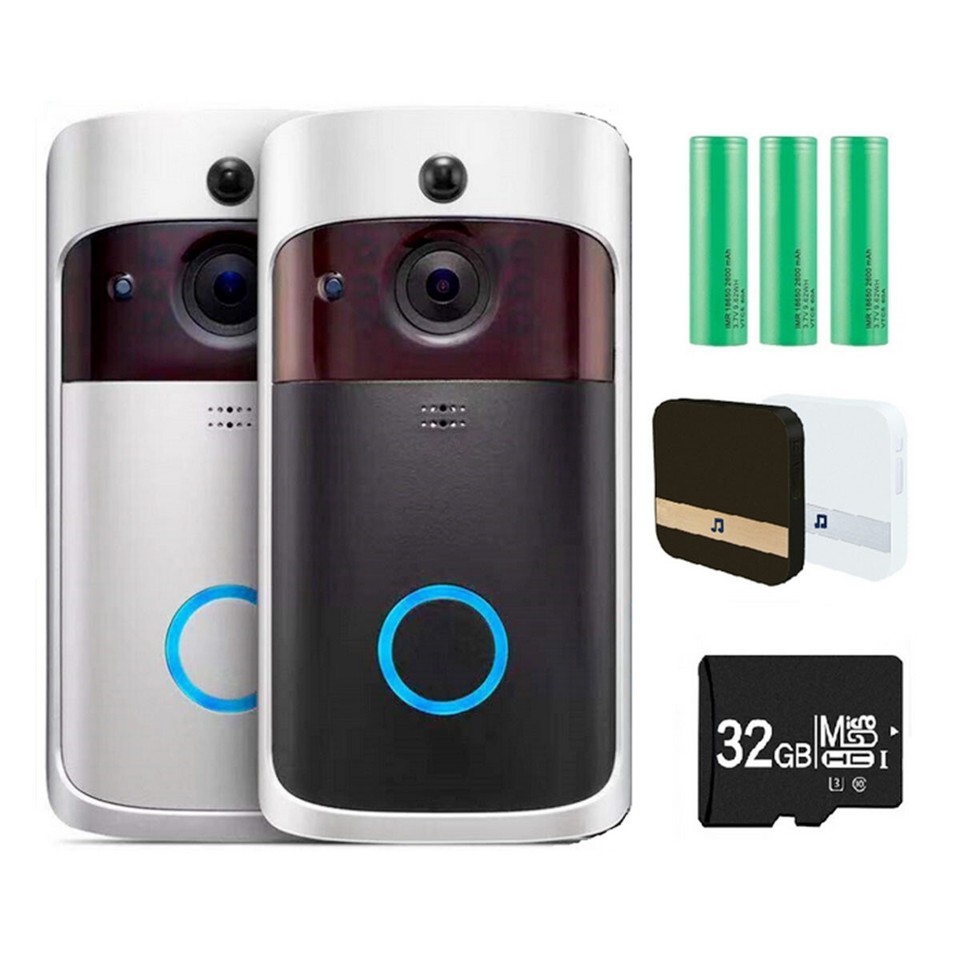 Wireless Video Doorbell Camera WiFi Smart Door Ring HD Intercom Bell ...