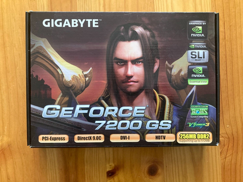 Gigabyte GV-NX72G128D PCI-E video card. GeForce 7200 GS VGA and DVi 128 ...