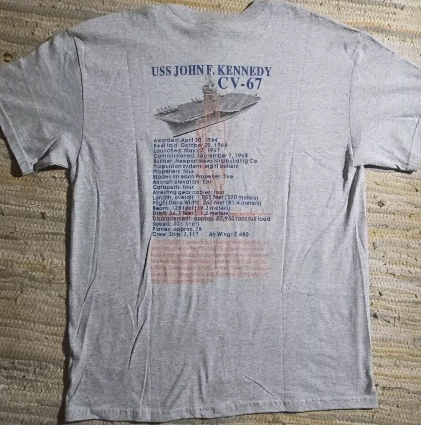 USS John J. Kennedy CV-67 - Men's T-Shirt - U.S. Navy - SIZE LARGE ...