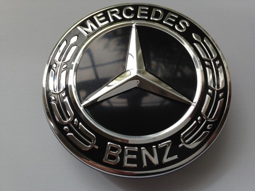 New Mercedes Benz Alloy Wheel Centre Caps 75mm Badges Black Hub Emblem ...