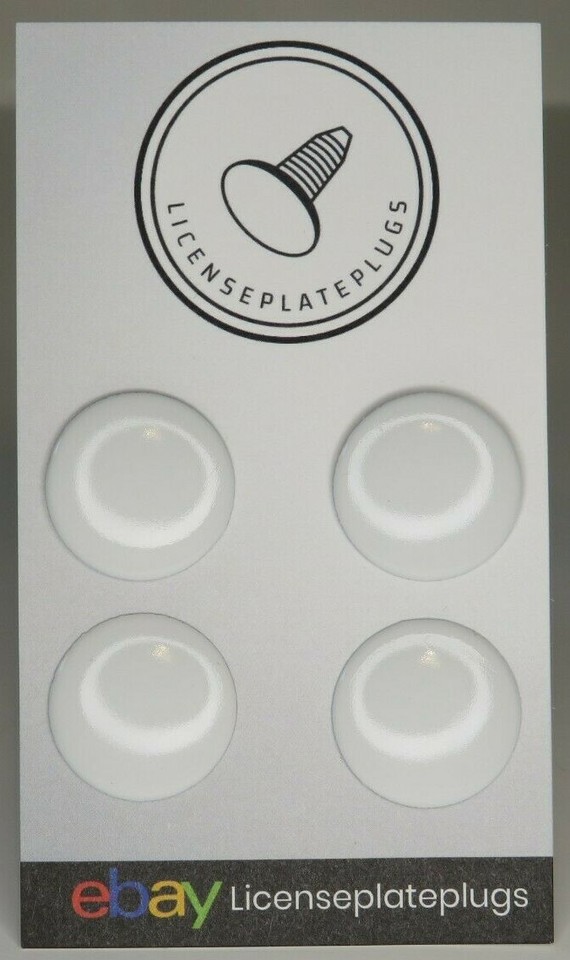 WHITE - 7mm hole, Set of 4: Plugs for Bumper Front License Plate Holes ...