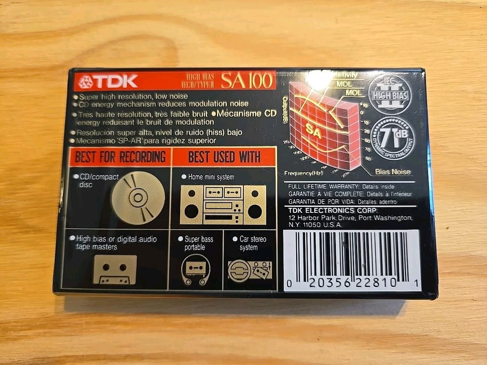 TDK SA 100 TYPE II HIGH BIAS IEC II Audio Cassette Tapes ( New & Sealed ...