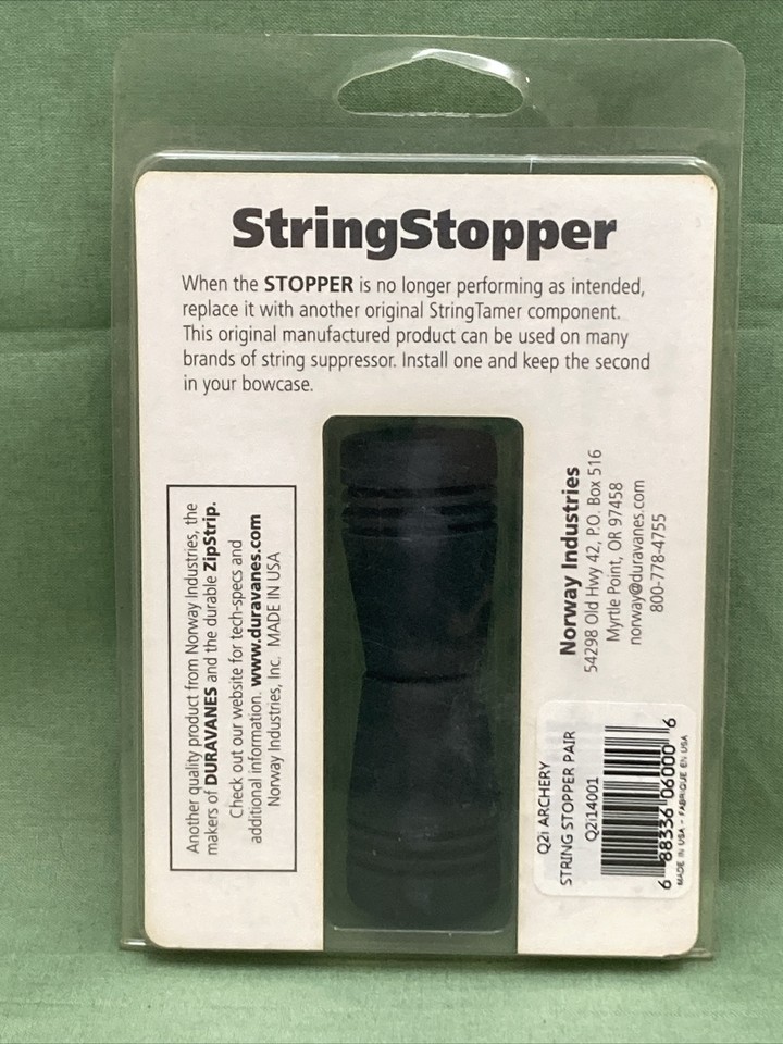 NEW NORWAY INDUSTRIES Q2i ARCHERY QTI14001 STRING STOPPER TAMER ...