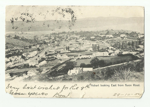 Hobart looking East from Huon Road. 1904. Tasmania. Australia. To New ...