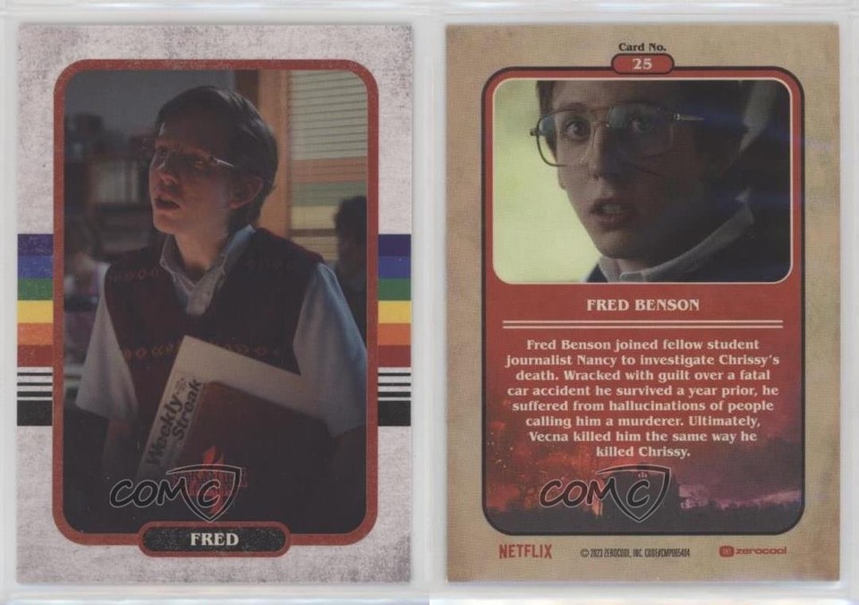 2023 Zerocool Stranger Things Season 4 Fred Benson #25 2o7 | eBay