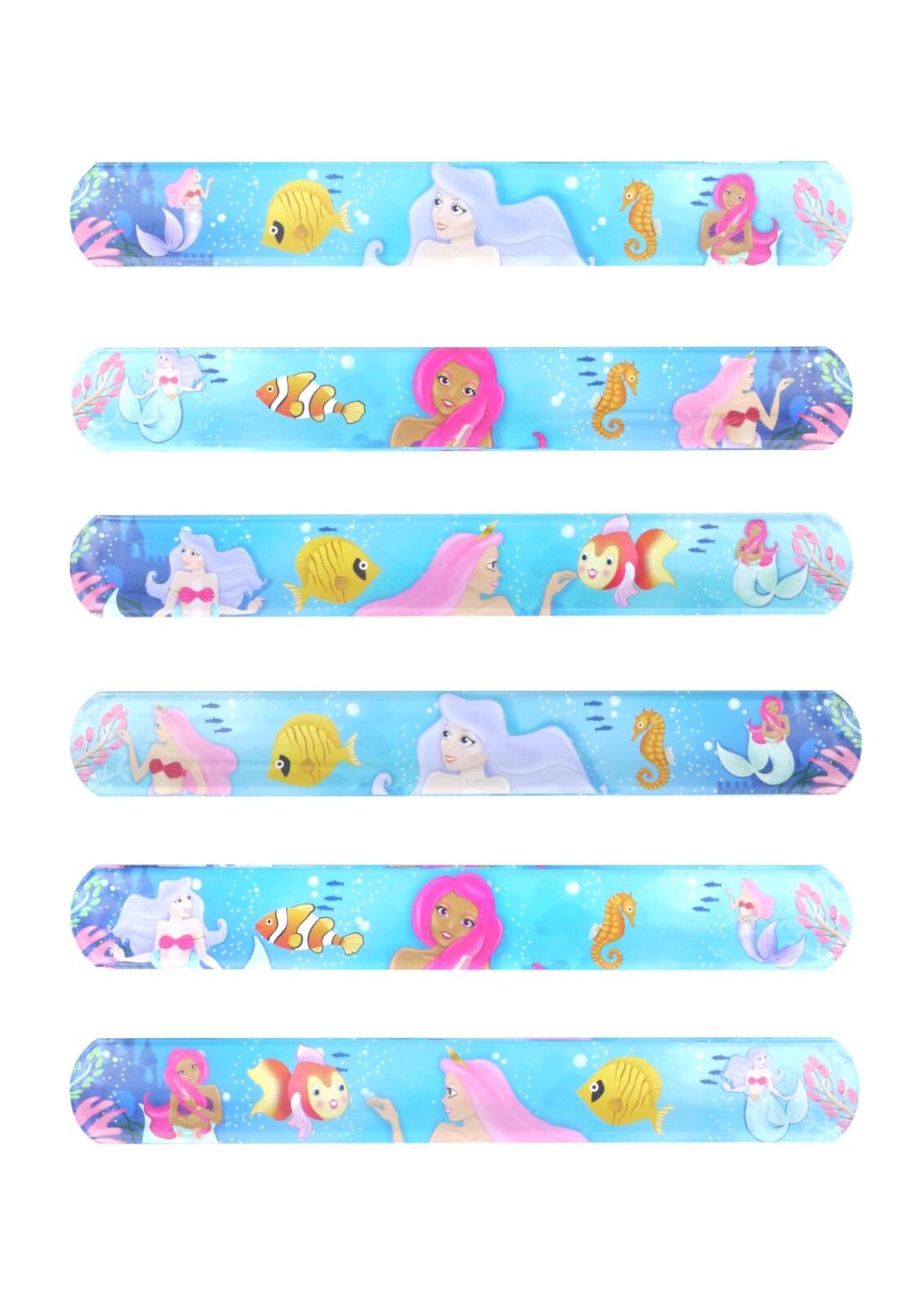1-100 mermaid snap band bracelets party bag fillers loot favour toy ...