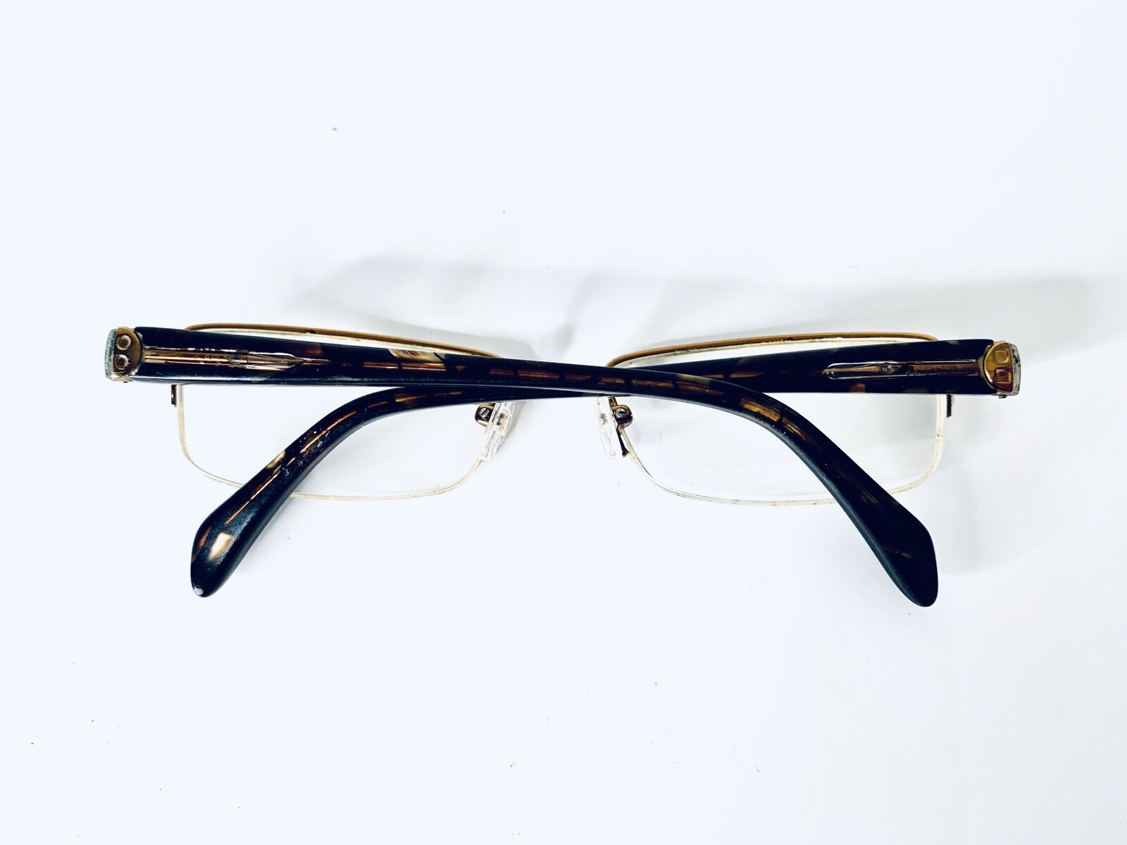 Kate Spade NY Gold Metal Half Rim Frame w Tortoise Flex Temples Glasses ...