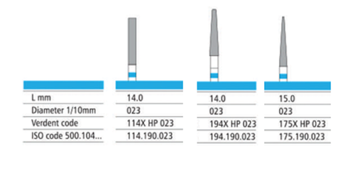 VERDENT Dental Lab Tungsten Carbide Cutter STANDARD CROSSCUT HP SHANK ...