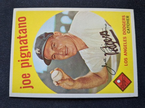 1959 Topps Baseball Card # 16 Joe Pignatano - Los Angeles Dodgers (EX ...