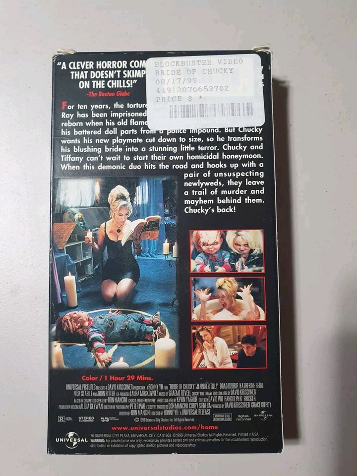 BRIDE OF CHUCKY Jennifer Tilly Katherine Heigl VHS Child Play Sequel ...