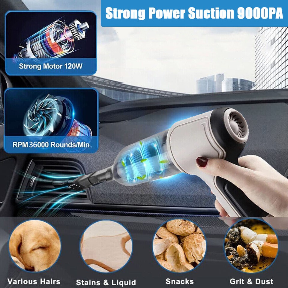 Wireless Portable Handheld Strong Suction Powerful Auto Car Home Vacuum ...