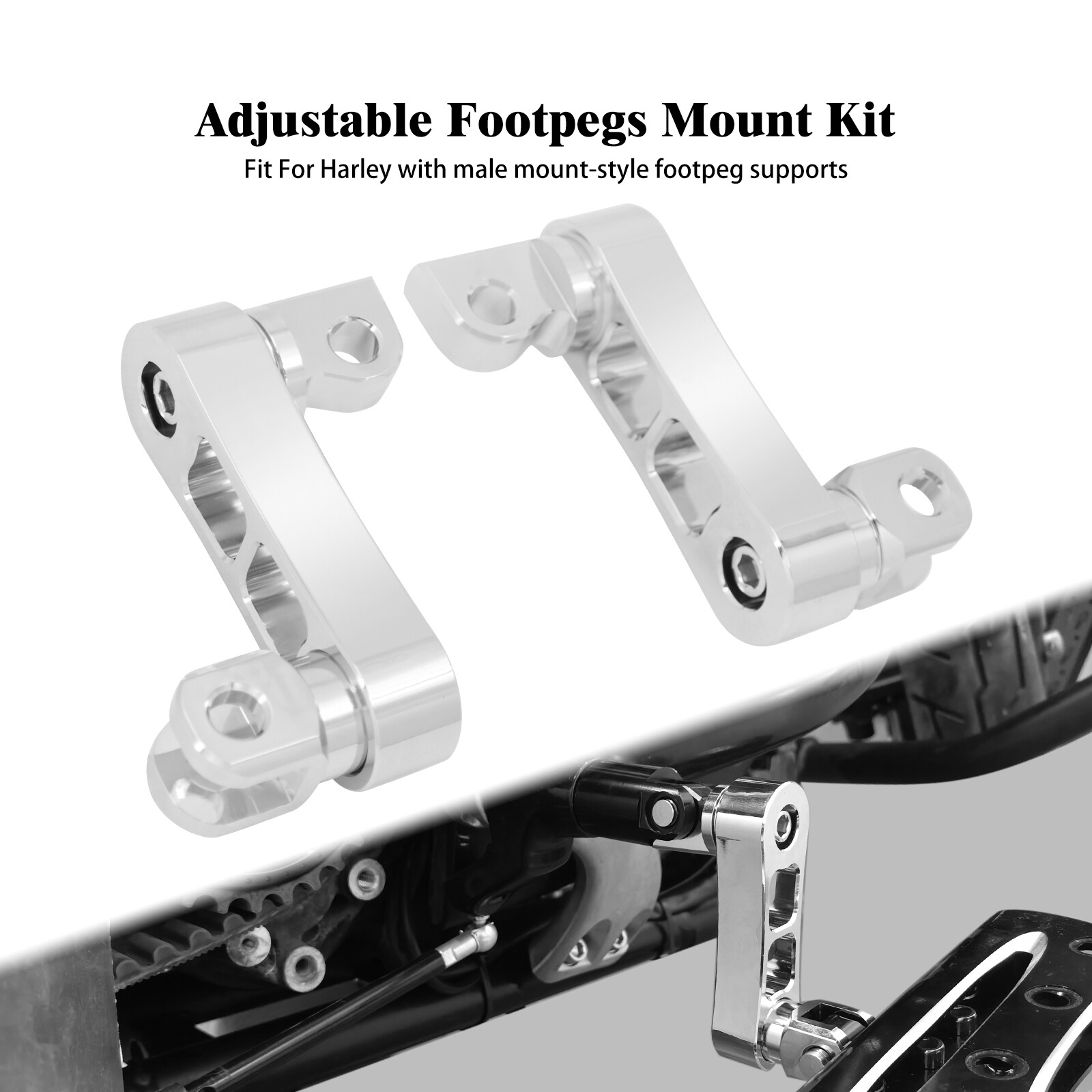 Chrome Adjustable Male Mount Footpeg Foot Pegs Extensions Fit For ...