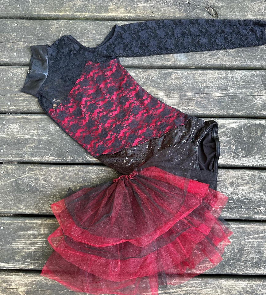 Weissman Adult Dance Costume/Dres/TuTu with Tulle skirt, black lace ...