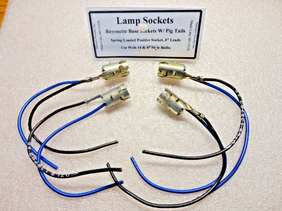 4pcs Mini Lamp Pigtail Sockets, Suitable for 44 & 47 Bayonet Style Mini ...