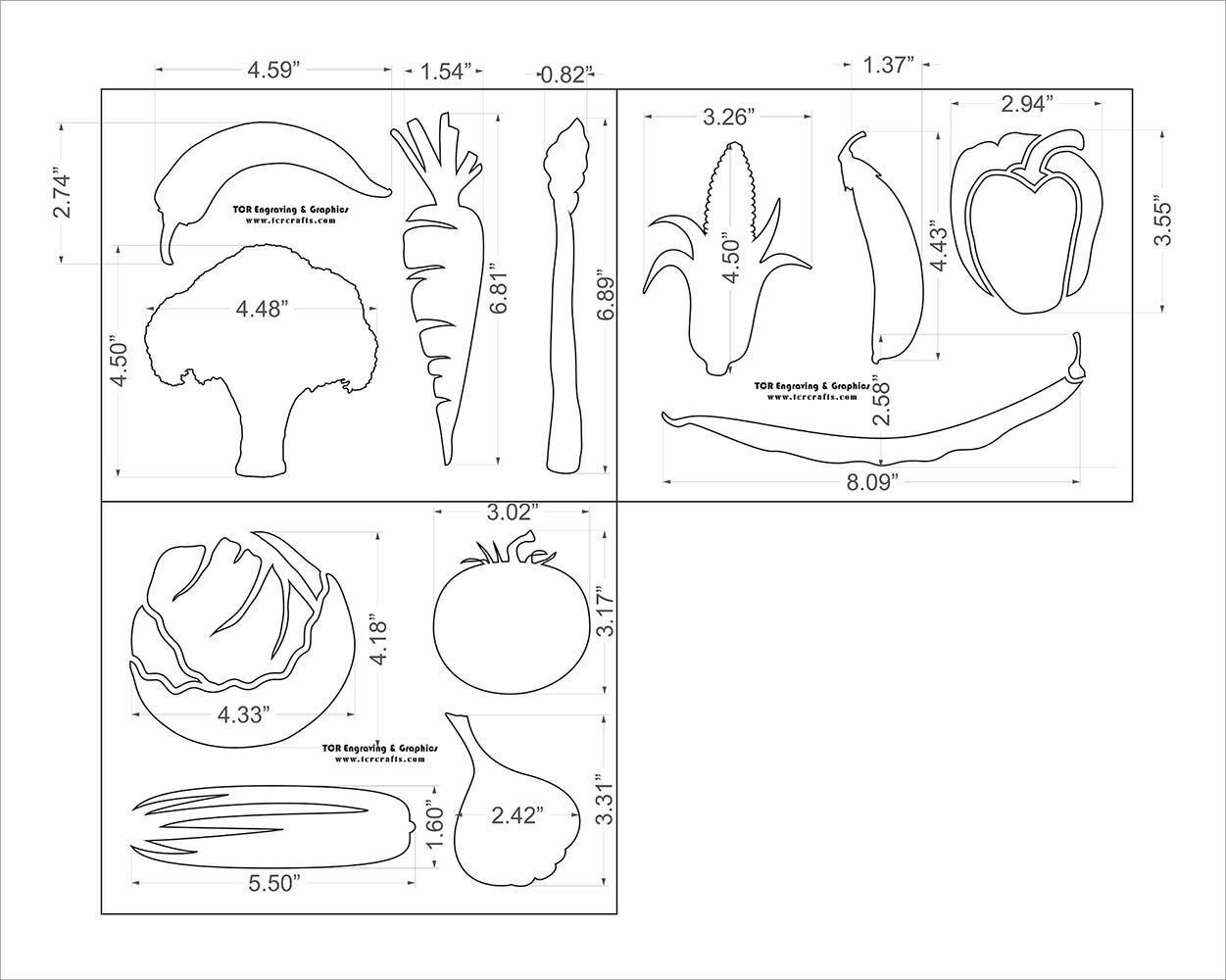 Vegetable Stencils- 3 Piece Set -14 Mil Mylar | eBay