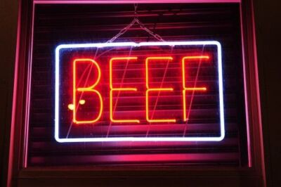 Beef Acrylic Neon Light Sign 17" Lamp Glass Handmade Restaurant Kitchen ...