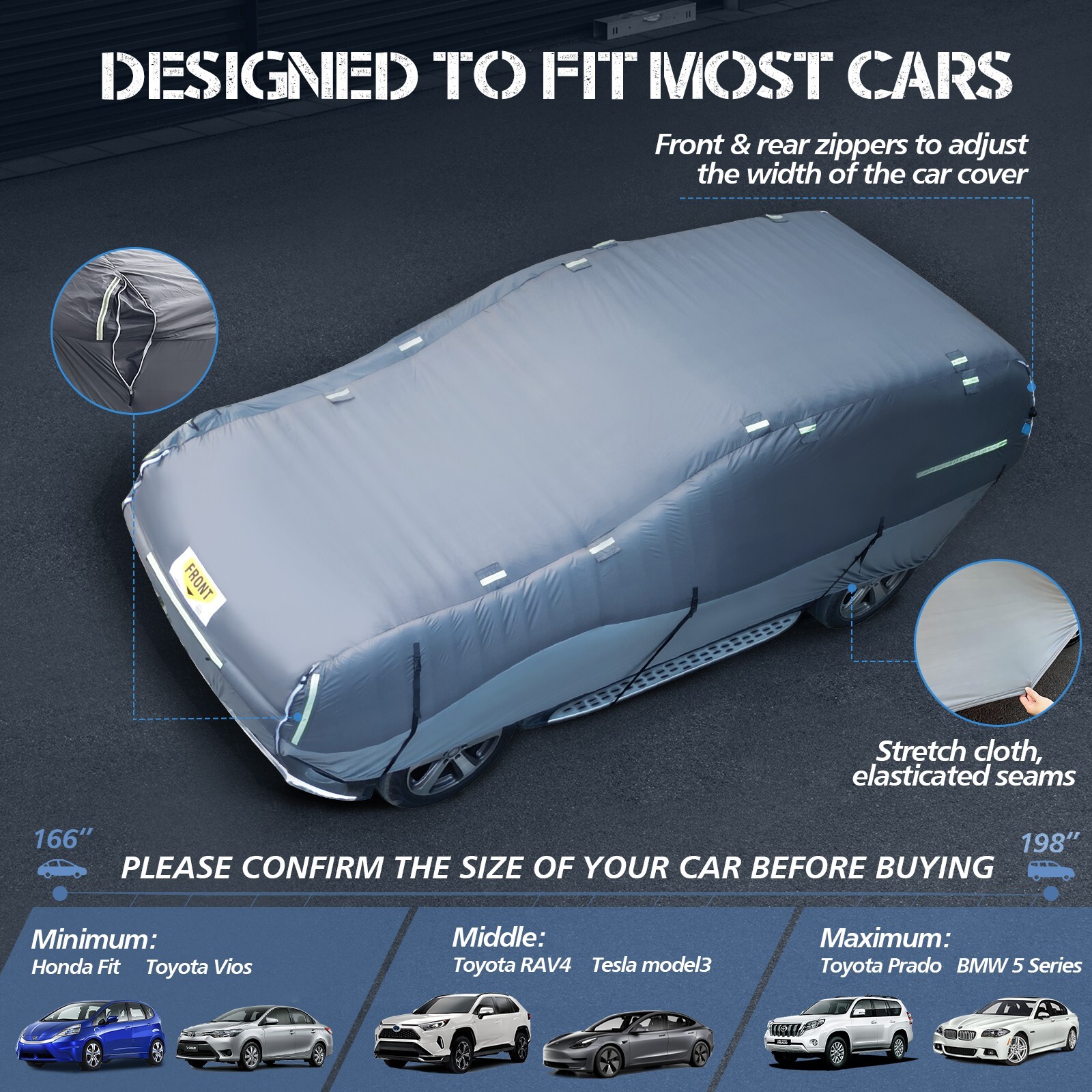 WARSUN Car Cover for Hail Protection Inflatable Liner Portable Car ...