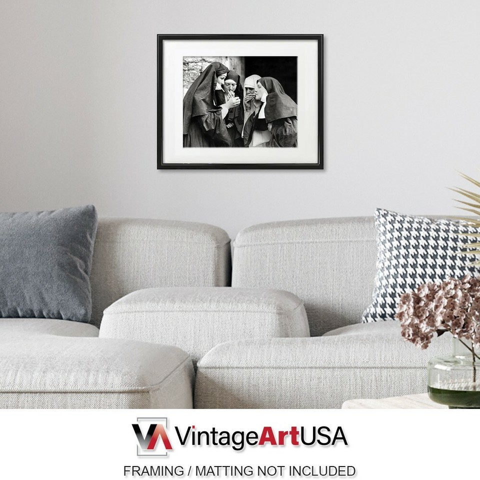 Vintage Smoking Nuns Photo - Smoke Break - Bizarre Odd Strange Funny ...