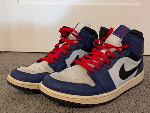 Size 10.5 - Nike Air Jordan 1 Retro SE Mid Deep Royal Blue | eBay