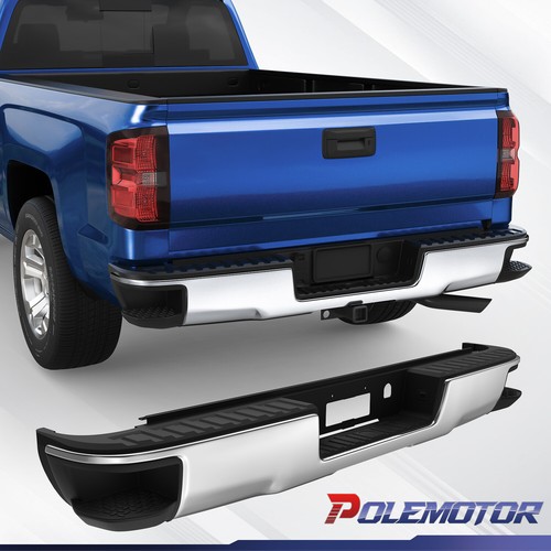 Chrome Steel Rear Bumper Assembly For Chevy Silverado GMC Sierra 1500 ...