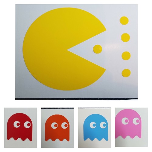 Pacman & Ghost Rear Glossy Yellow Vinyl Decal Universal Fitment Car ...