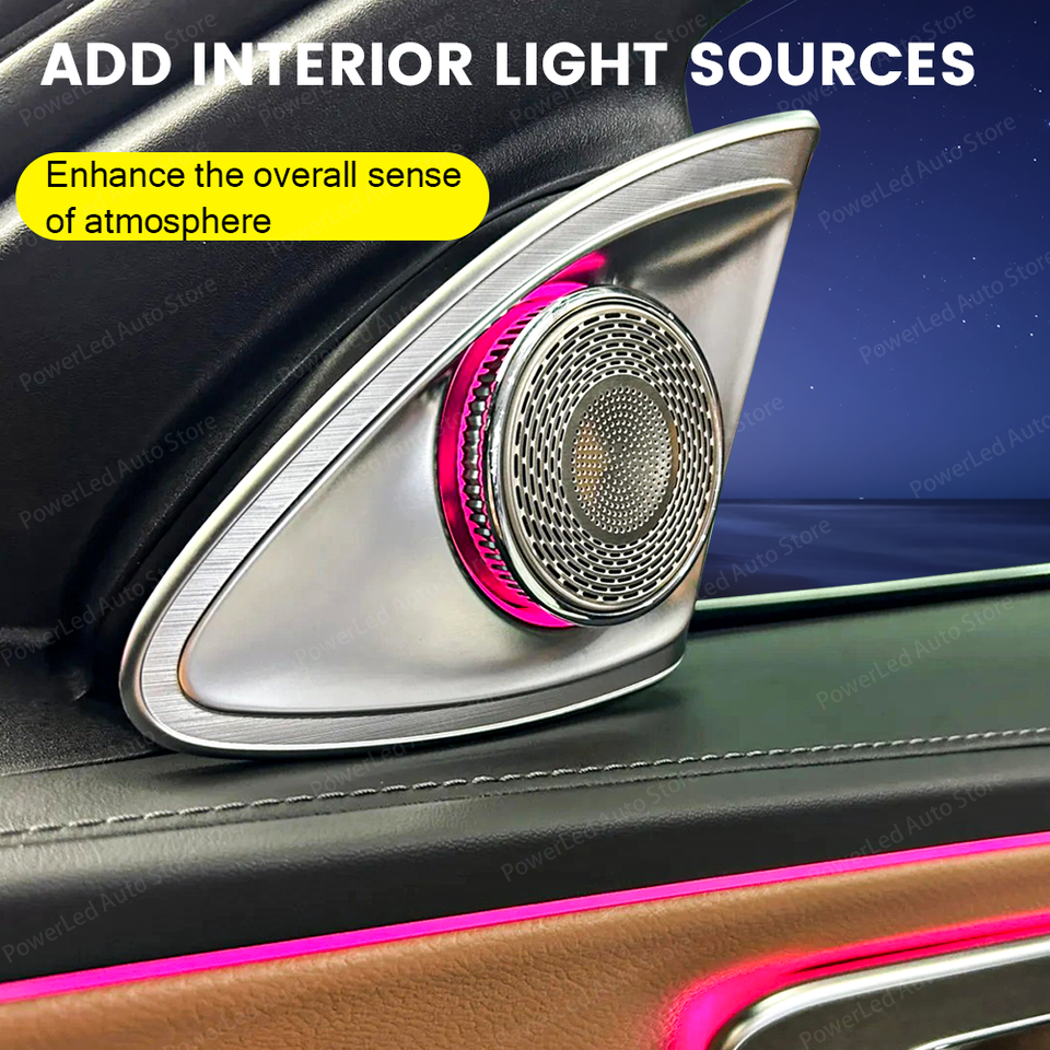 4D Rotary Tweeter Trim 64 Color Ambient Lighting Fit Mercedes Benz W214 ...