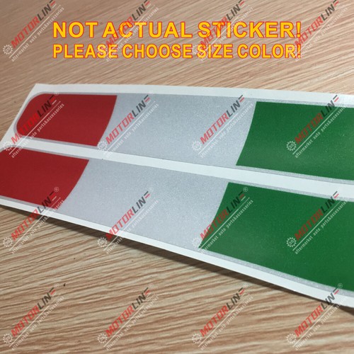 Pair Reflective 20cm Italy Italian Flag Tricolor Car Bumper Decal ...