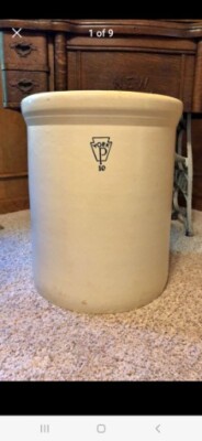 Antique 10 Gallon Stoneware Crock York Pottery PA Salt Glazed Jug | eBay