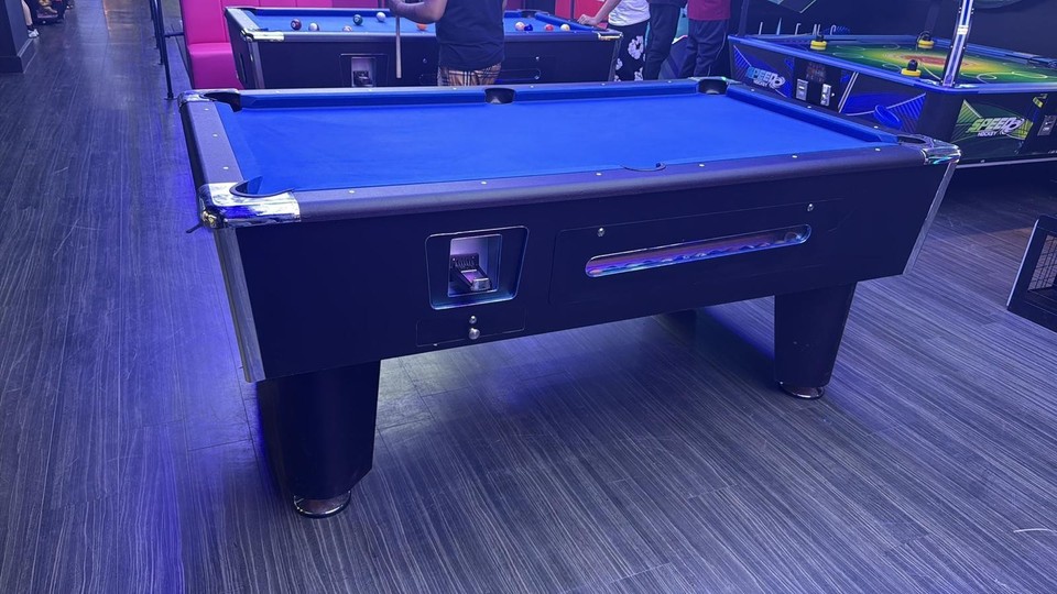 7FT x 4FT Excel Coin/Token Operated Pool Table – Blue Cloth + 100 ...