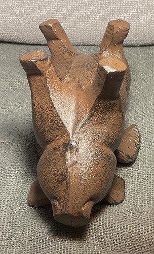 Rustic 7” Cast Iron Flying Pig Statue with Wings - Garden & Desk Decor ...