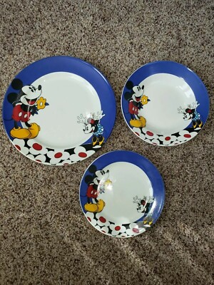 Rare 3 Piece Dinnerware Set Mickey Mouse / Minnie Mouse by GABBAY | eBay
