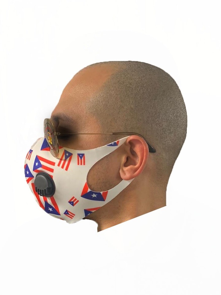 Puerto Rico Face Mask Multi Flag White, Unisex FREE SHIPPING | eBay