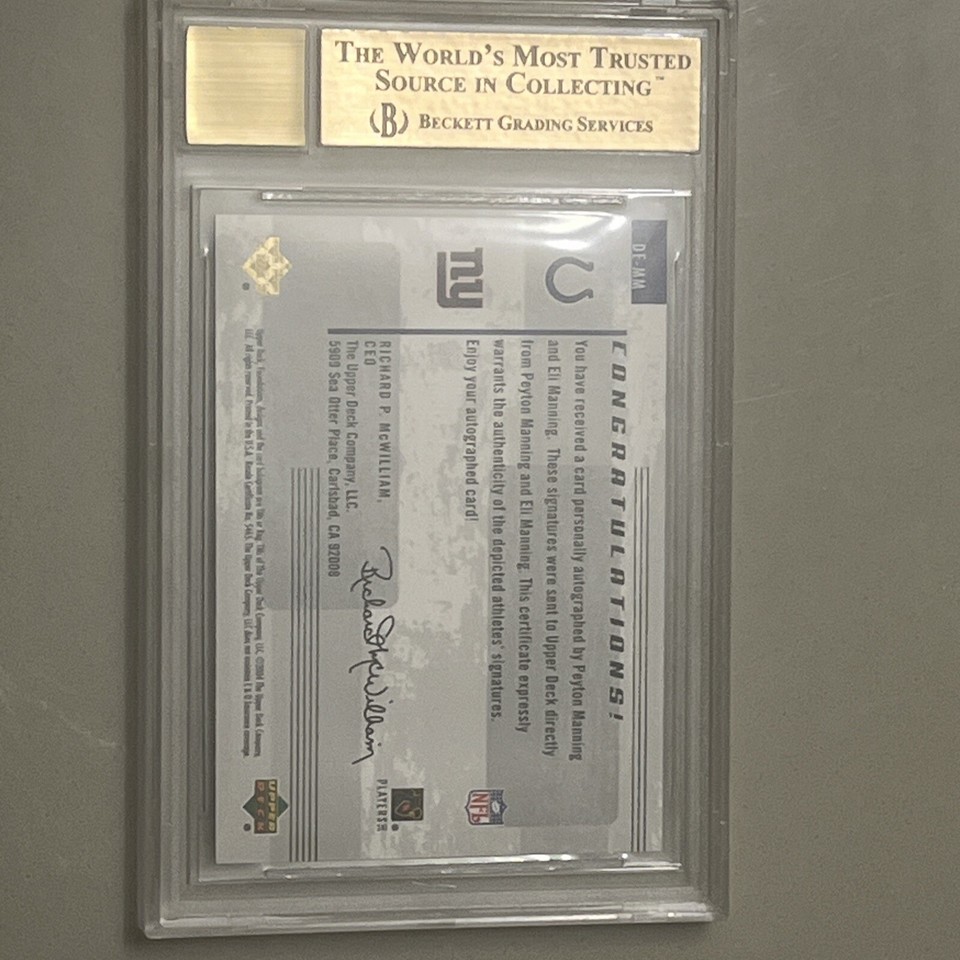 Peyton Manning Eli Manning 2004 Upper Deck Foundations Dual Auto Bgs 9.5/10 | eBay