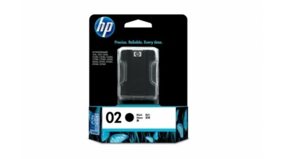 Genuine HP 02 Black Original Ink Cartridge C8721WA-660 Pages. | eBay ...